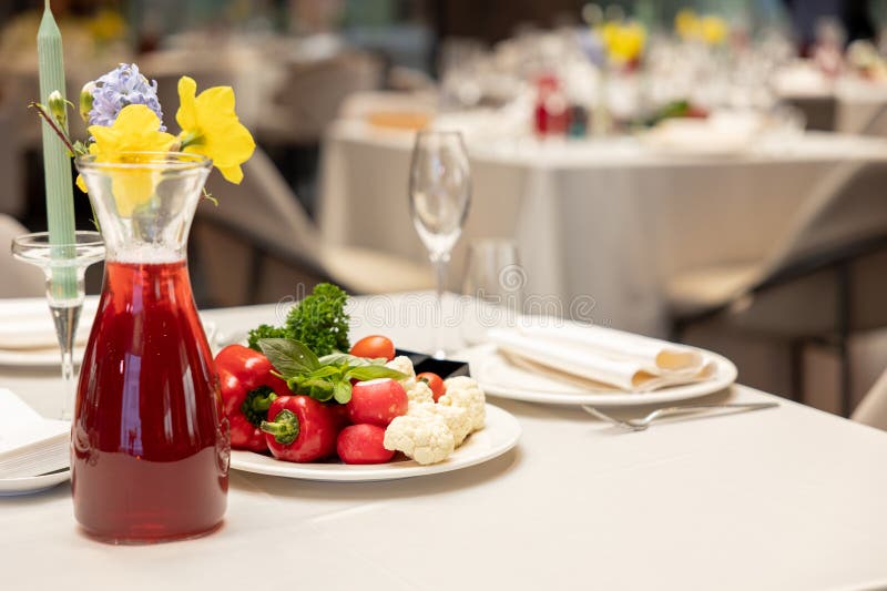 Served Dinner Table in a Restaurant. Restaurant Interior Stock Image ...