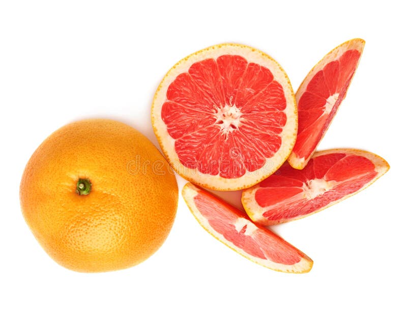 Served Grapefruit Composition Isolated Over the White Background Stock ...