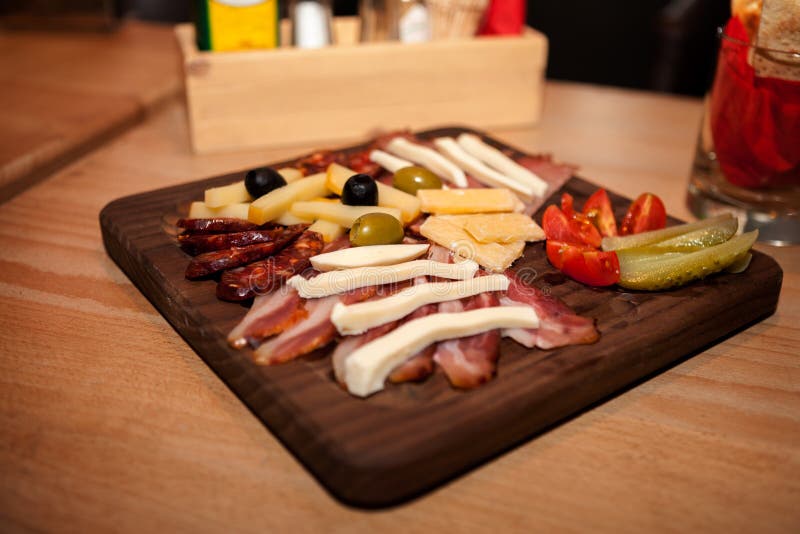 Served meat appetizer stock photo. Image of dinner, pancetta - 80742864