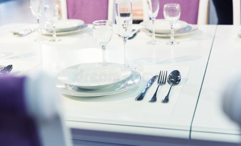 Served with a Plate on the Table Stock Image - Image of dining, dish ...