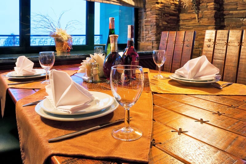 Served restaurant table stock image. Image of lunch, dinner - 17926463