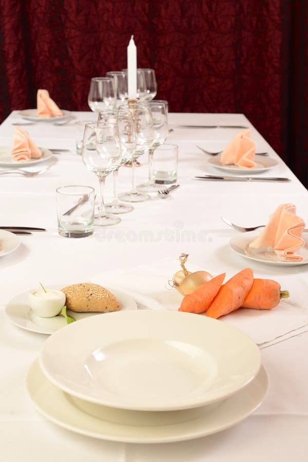 Served Restaurant Table for a Lunch Stock Image - Image of level ...