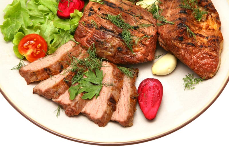 Served roasted beef steak stock image. Image of served - 6323463