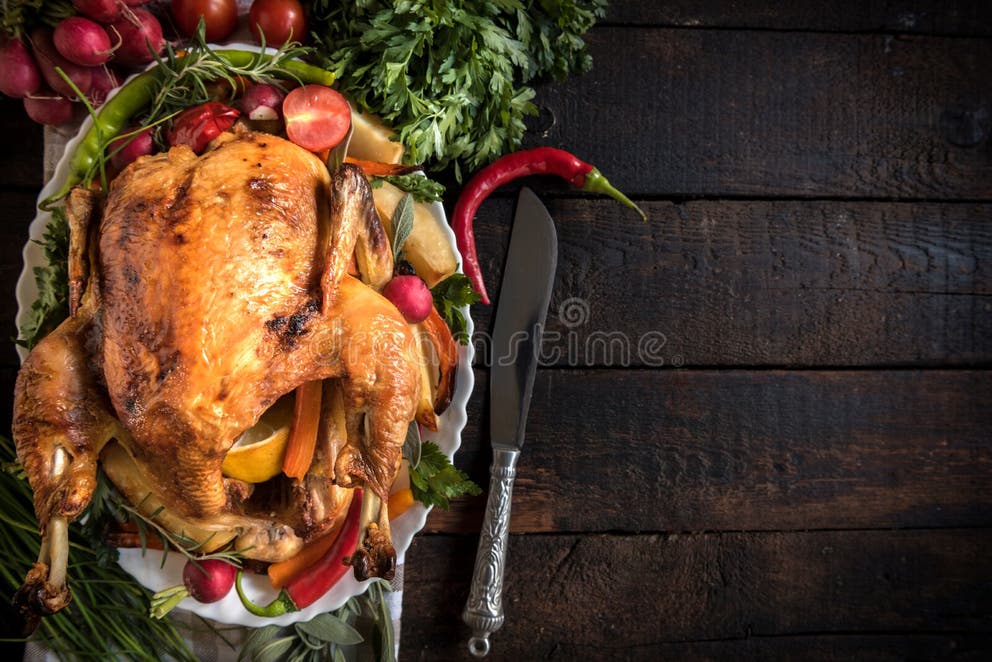 Served Split Roasted Turkey Stock Image - Image of traditional, recipe ...