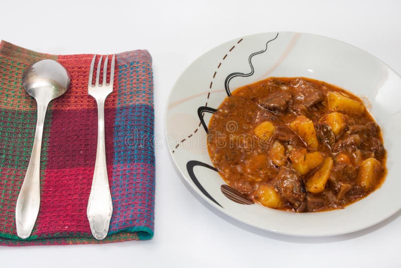 Served stew in the plate stock photo. Image of garlic - 49831082