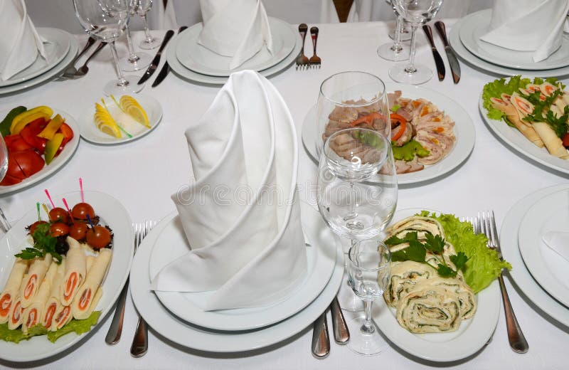 Served table stock photo. Image of napkin, ready, cuisine - 21829502