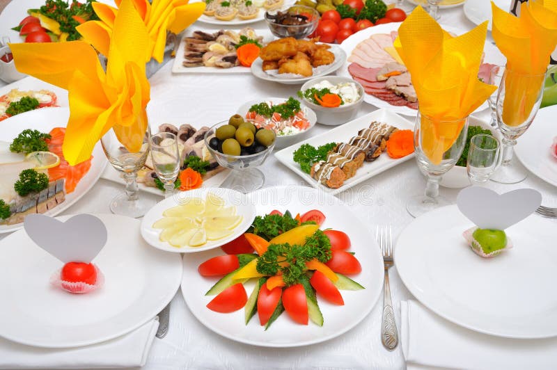 Table Setting of Spanish Tapas Stock Photo - Image of setting, snack ...