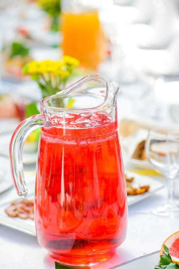 Served Table with Different Dishes and Drinks Stock Image - Image of ...