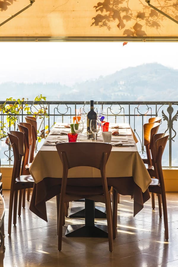 Served Table in an Italian Restaurant Stock Photo - Image of cafe ...