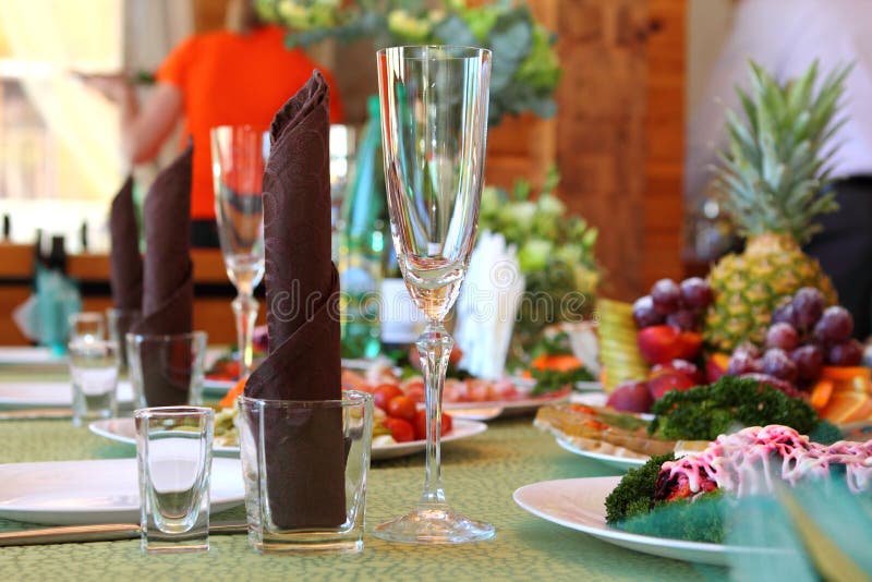 Served Table in the Restaurant Stock Image - Image of flowers, detail ...