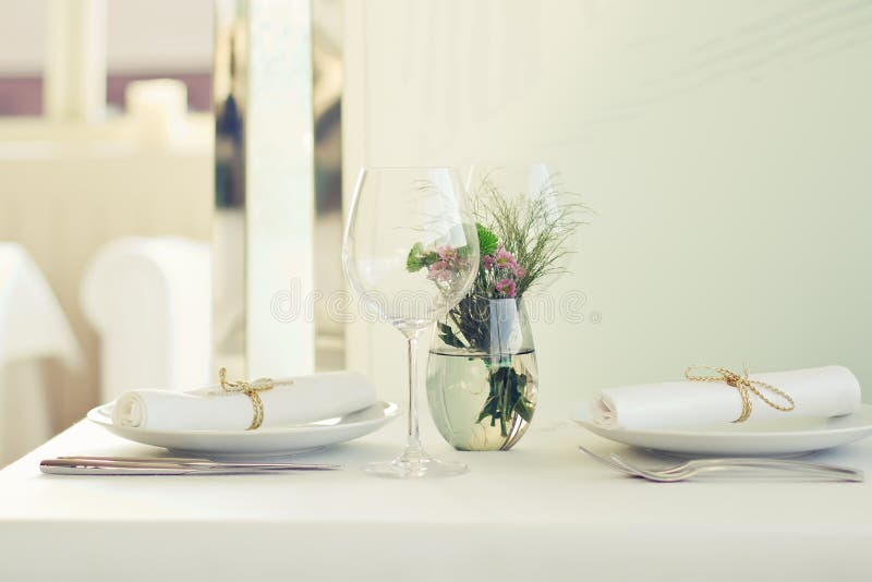 Served Table for Two Persons Stock Image - Image of food, knife: 20688953