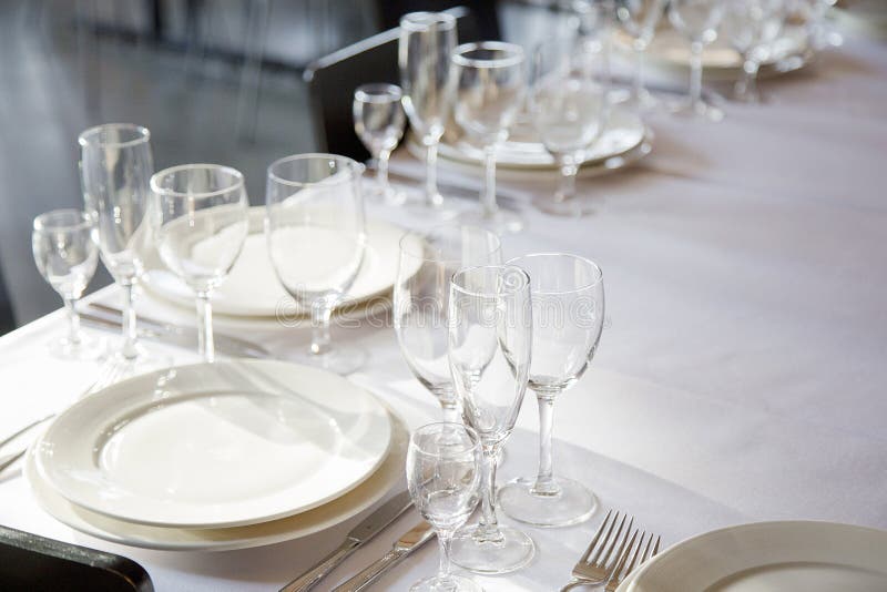 Served Tables Ready for Guests Stock Photo - Image of elegance, dining ...
