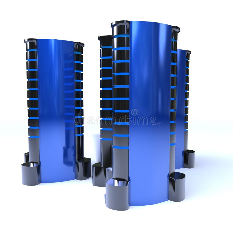 Metallic grey server tower stock illustration. Illustration of tower ...