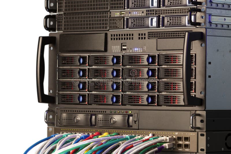 Server Rack. Detail of Servers Rack in a Server Room Stock Photo ...