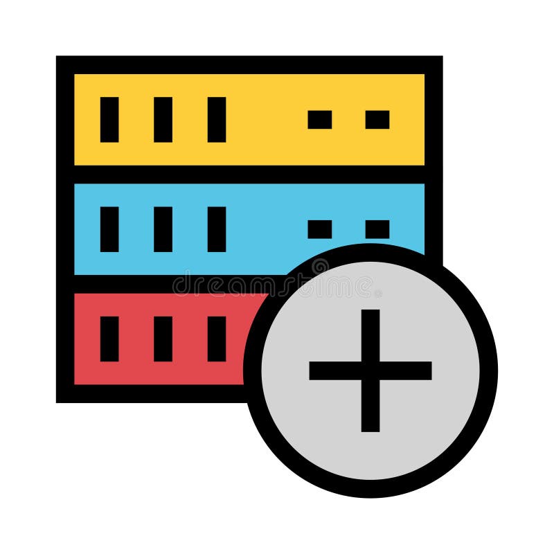 Server add color line icon stock illustration. Illustration of creative ...
