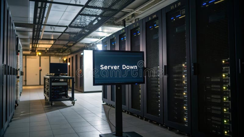 Server Alert and Data Center Environment a Data Center Showing a Server ...