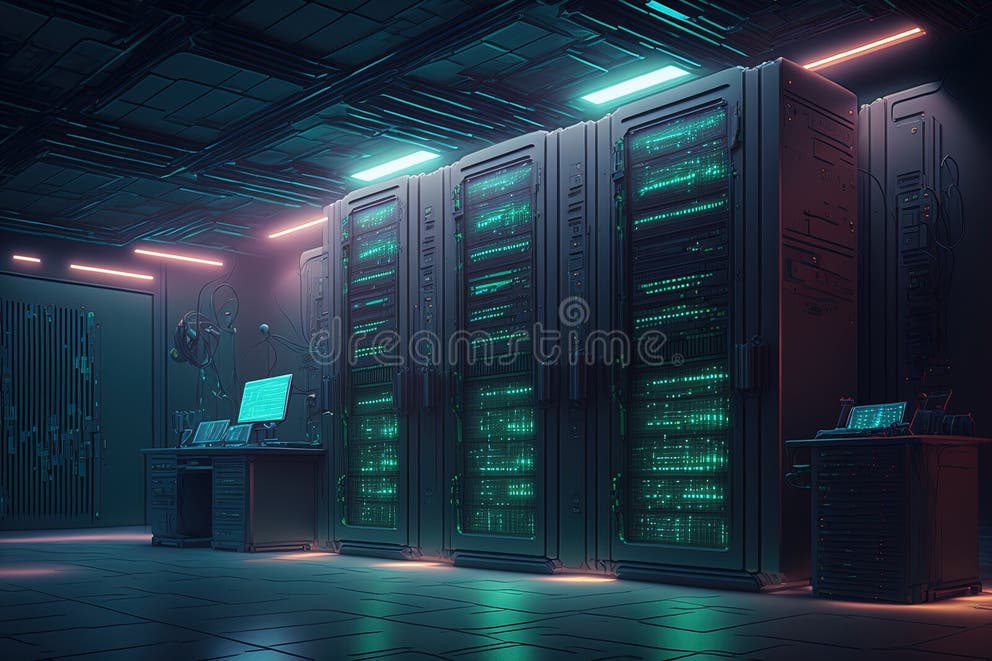 Server area stock illustration. Illustration of information - 272575772