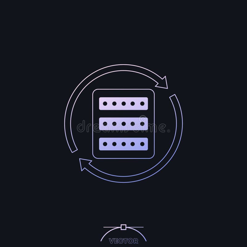 Server Backup Icon with Gradient Stock Vector - Illustration of boot ...