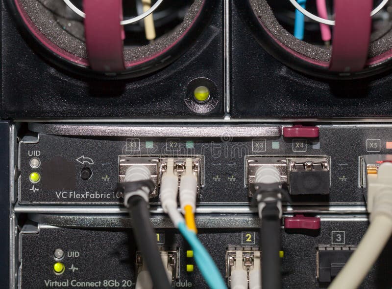 Datacenter Server Fiber Optic Connection To A Server Stock Photo ... Datacenter Server Fiber Optic Connection To A Server Stock Photo ...