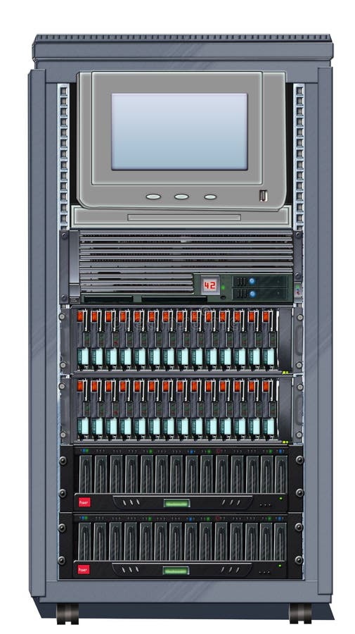 Server Cabinet, Rack Mounted 2 Stock Illustration - Illustration of ...