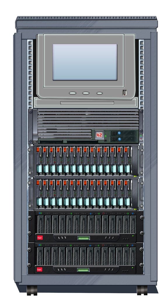 Server Cabinet, Rack Mounted 2 Stock Illustration - Illustration of ...