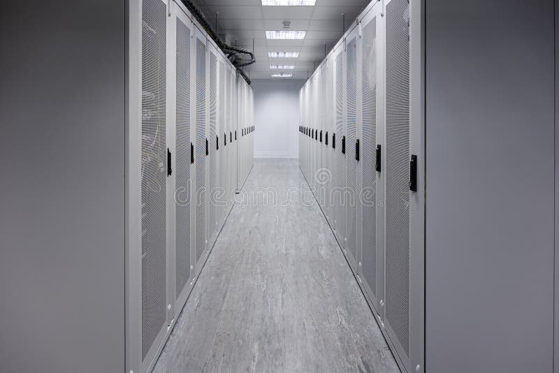 Server Cabinets in a Data Centre Stock Photo - Image of information ...