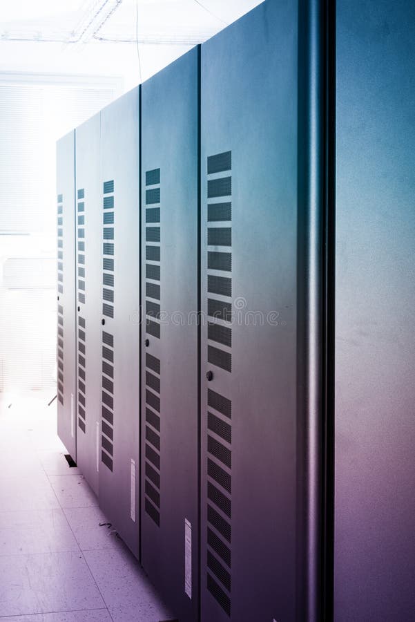 Server Cabinets Inside Data Center Room Stock Image - Image of cloud ...