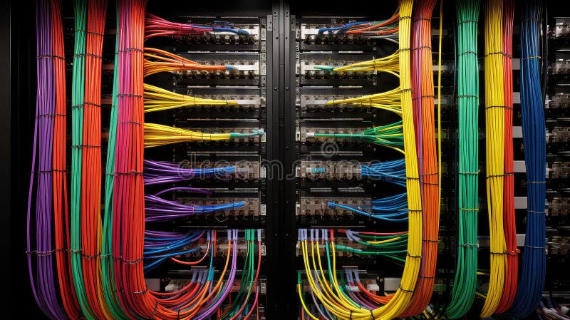 Server cable bundles stock illustration. Illustration of workspace ...