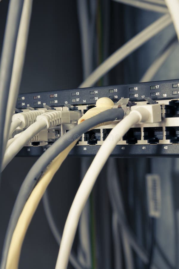 Server and cables stock photo. Image of high, firewall - 24902488