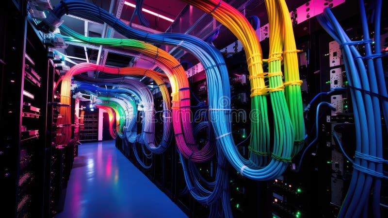 Server cabling solutions stock illustration. Illustration of ethernet ...