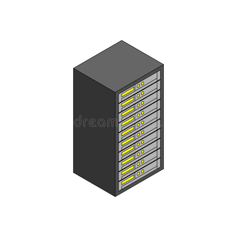 Server Cartoon Isolated. Network Data Center Computer Stock Vector ...