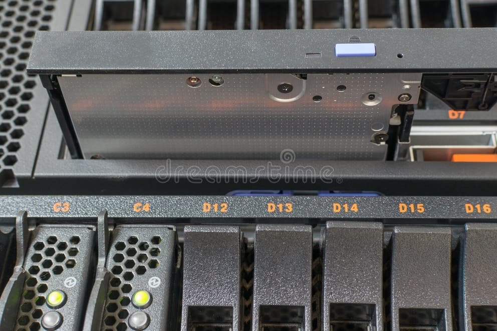 Server and CD or DVD drive stock photo. Image of mainframe - 71408384
