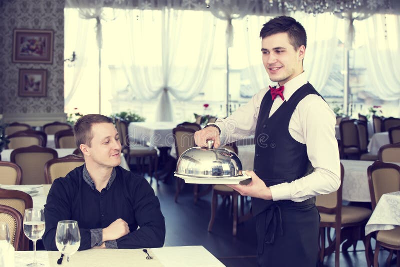Server and the client stock photo. Image of senior, restaurant - 40603644