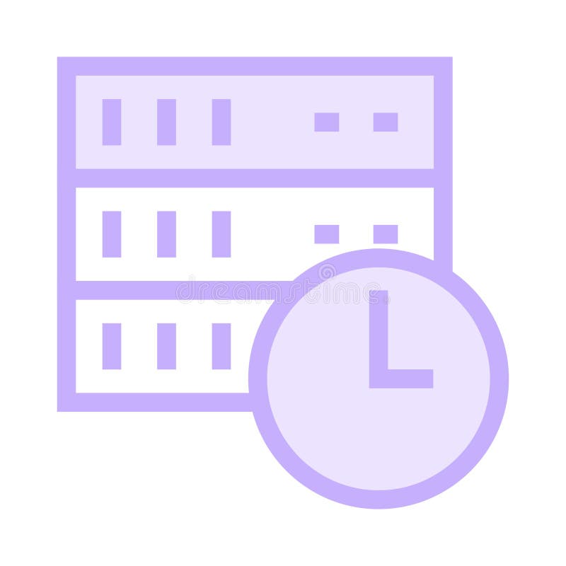 Server Clock Color Line Icon Stock Illustration - Illustration of ...