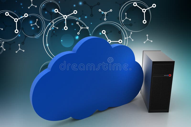 Server with cloud stock illustration. Illustration of datacenter - 73079135