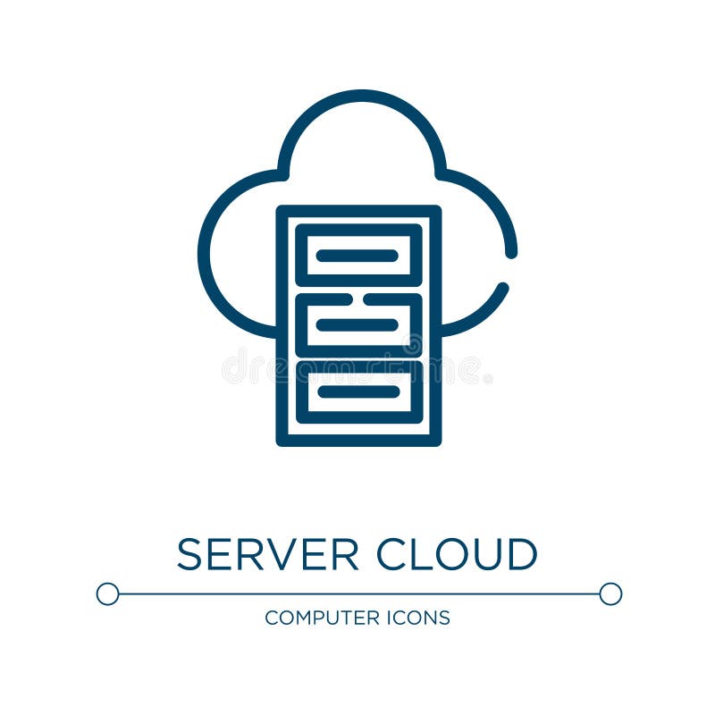 Server Cloud Icon. Linear Vector Illustration from Computer and Media ...