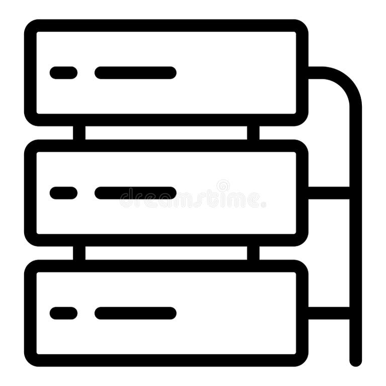 Server Cluster Icon, Outline Style Stock Vector - Illustration of ...