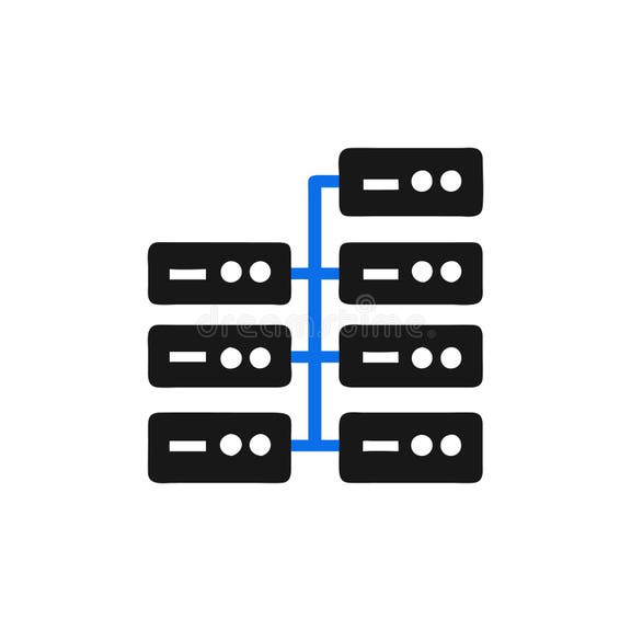 Server Clustering Icon for Efficiency Stock Image - Illustration of ...