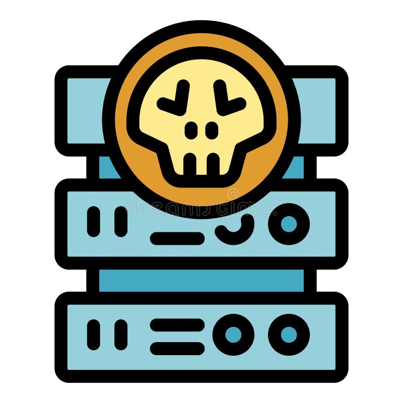 Server Under Attack Showing Skull Icon for Cybercrime Stock Vector ...