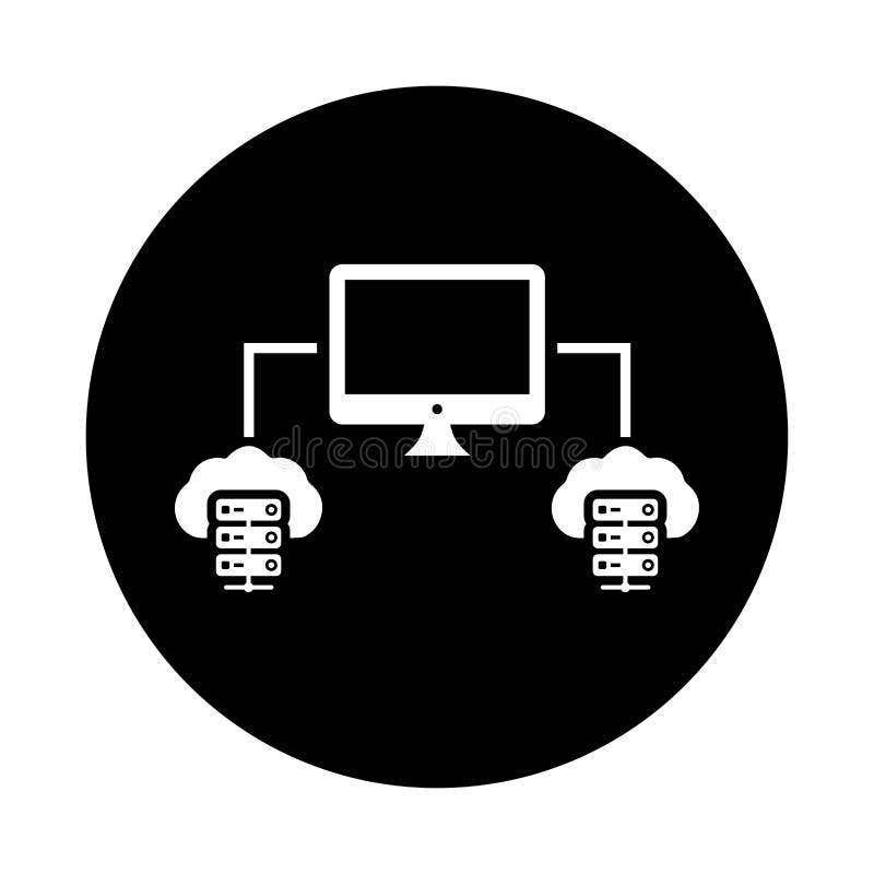 Server, Computer, Connection Icon. Black Vector Design Stock ...