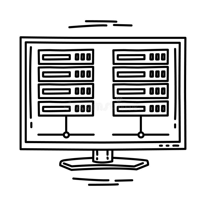 Server Computer Icon. Doodle Hand Drawn or Outline Icon Style Stock ... Server Computer Icon. Doodle Hand Drawn or Outline Icon Style Stock ...