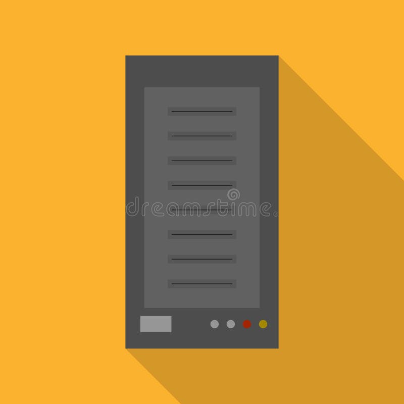 Server Computer Icon, Flat Style Stock Vector - Illustration of design ...