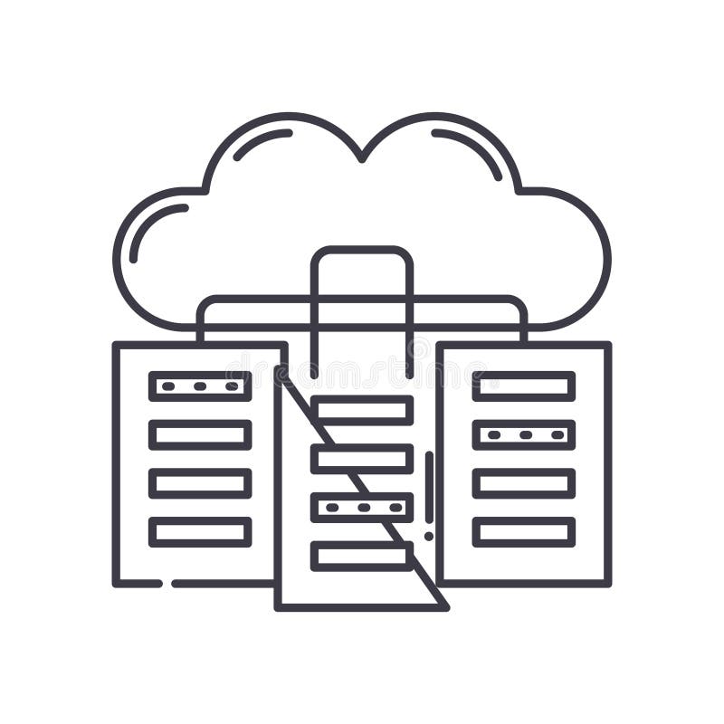 Server Symbol Icon, Black Vector Sign with Editable Strokes, Concept ...