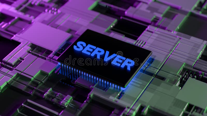 Server Computer Motherboard. Macro Image of a Computer CPU. Circuit ...