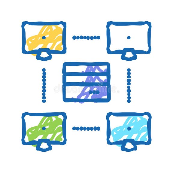 Server Computers Icon Doodle Illustration Stock Vector - Illustration ...