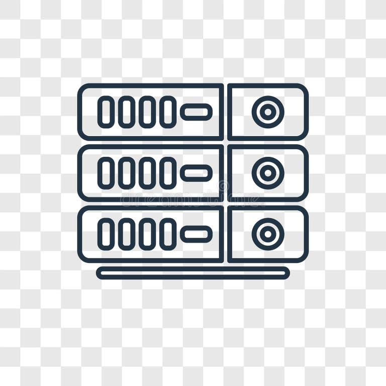Server Concept Vector Linear Icon Isolated on Transparent Background ...