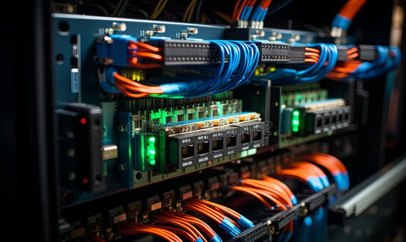 Server Connected with Numerous Wires Stock Image - Image of server ...