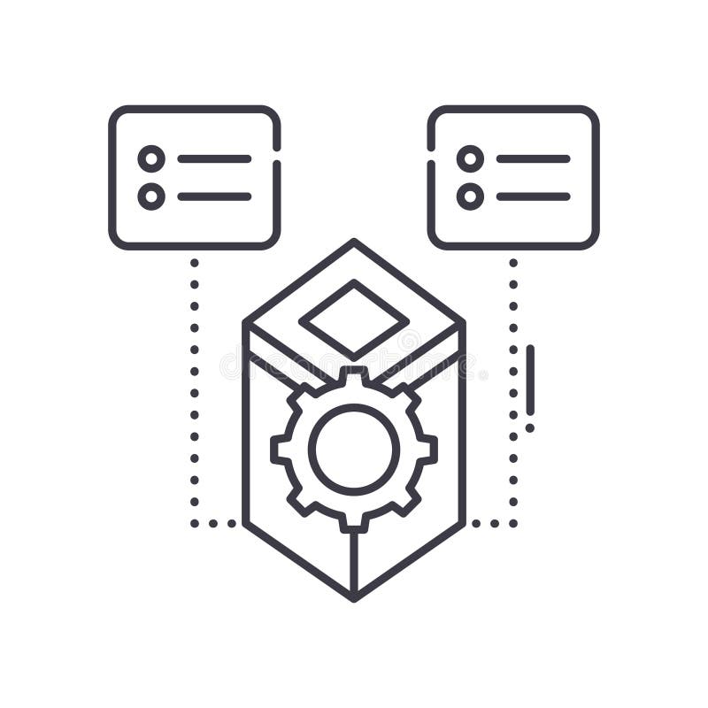 Server Symbol Icon, Black Vector Sign with Editable Strokes, Concept ...