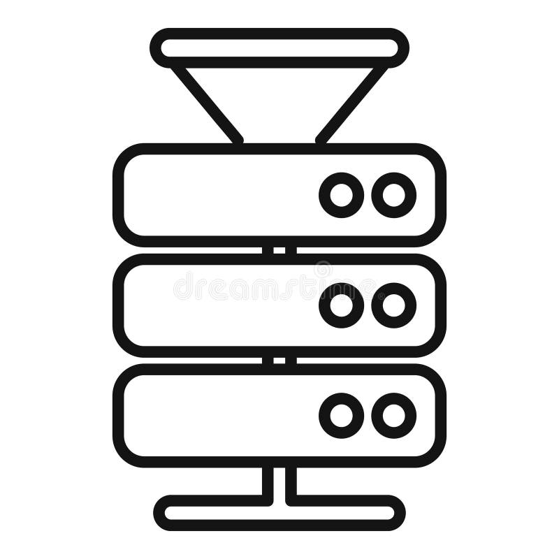 Server Content Filter Icon Outline Vector. Internet Work Stock Vector ...