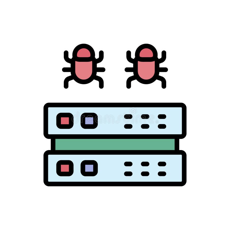 Server Cyber Attack Icon. Simple Color with Outline Vector Elements of Hacks Icons for Ui and Ux ...